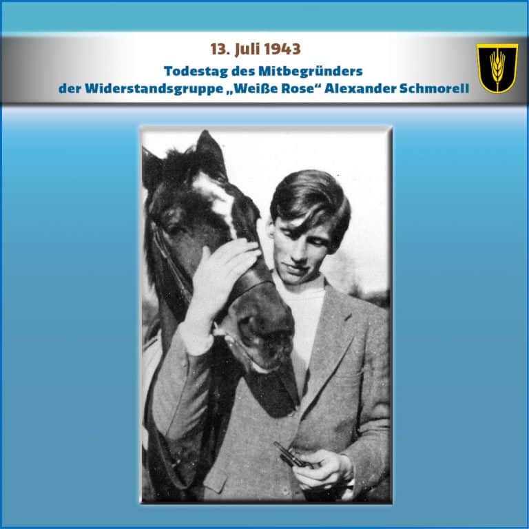 80. Todestag des Mitbegründers der Widerstandsgruppe „Weiße Rose ...